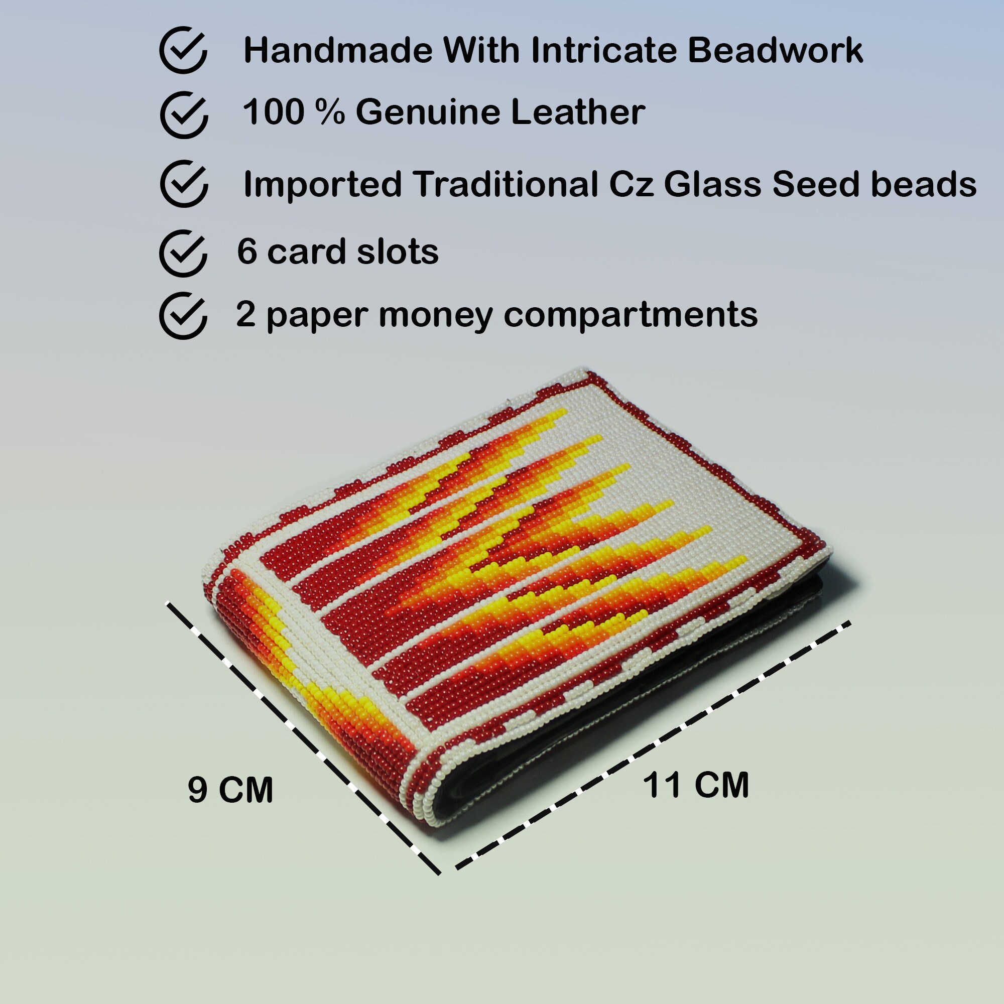 Wallets Handmade Beaded Wallet With Intricate Beadwork Bifold Wallet ...