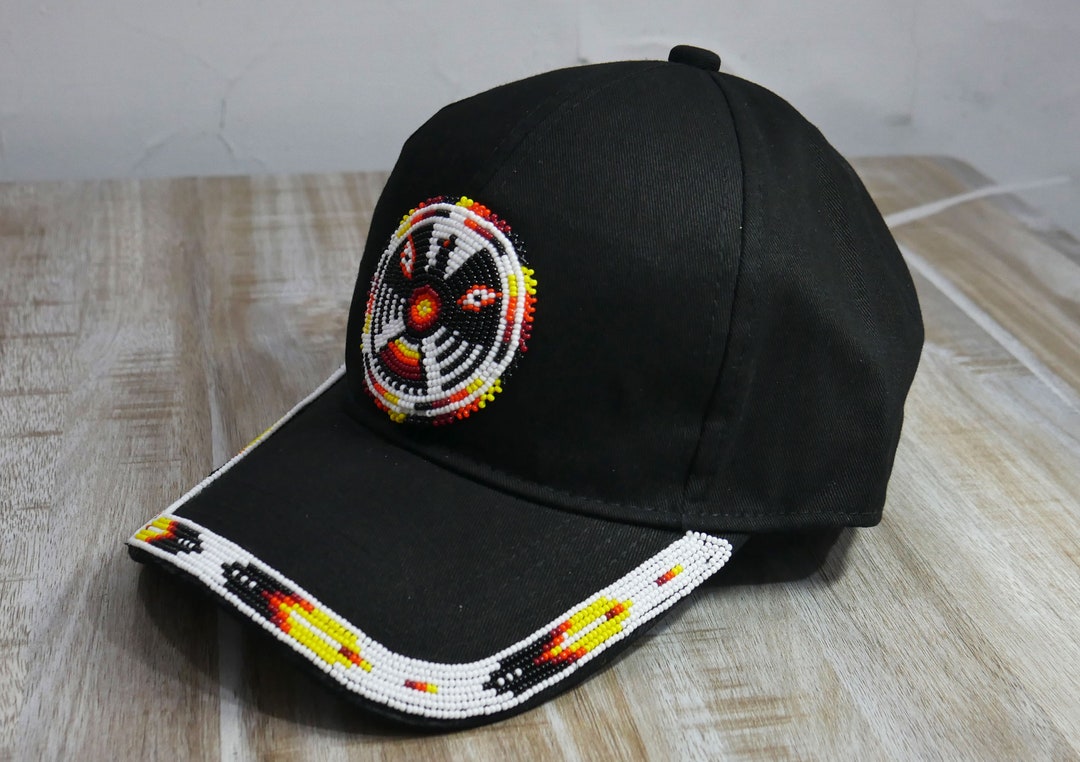 Native American Beaded Cap | Beaded Baseball Cap| Beaded Hat | Beaded ...