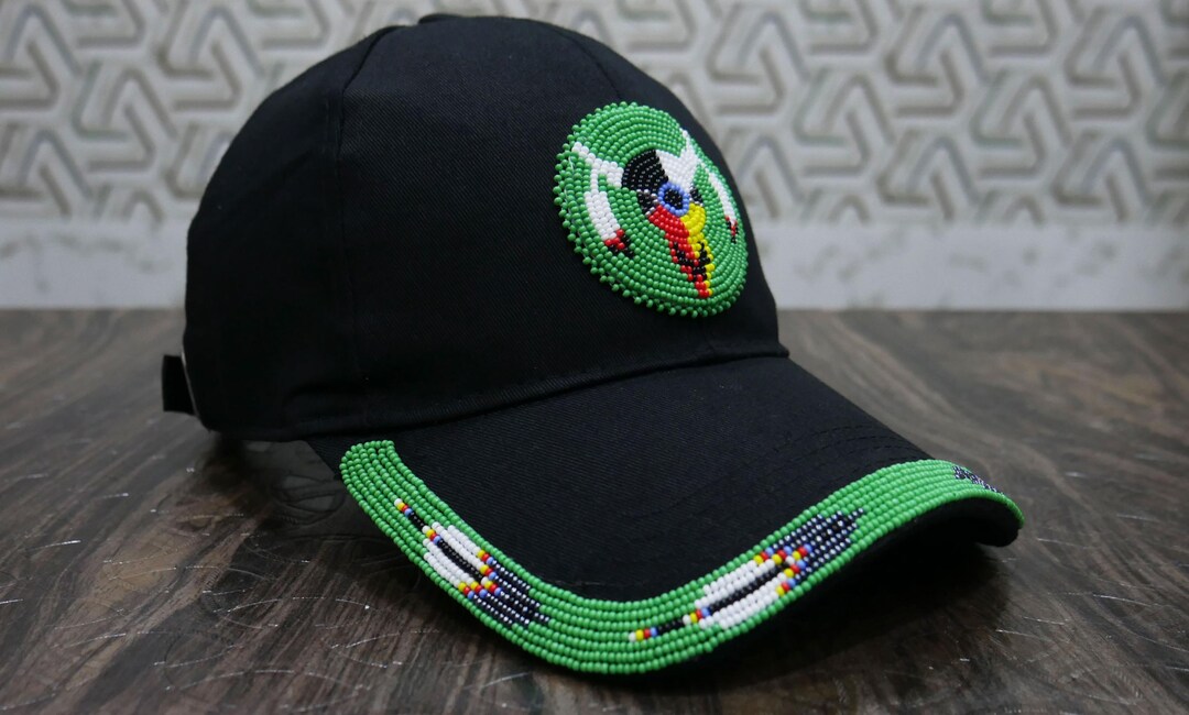 Native American Beaded Cap | Beaded Baseball Cap| Beaded Hat | Beaded ...