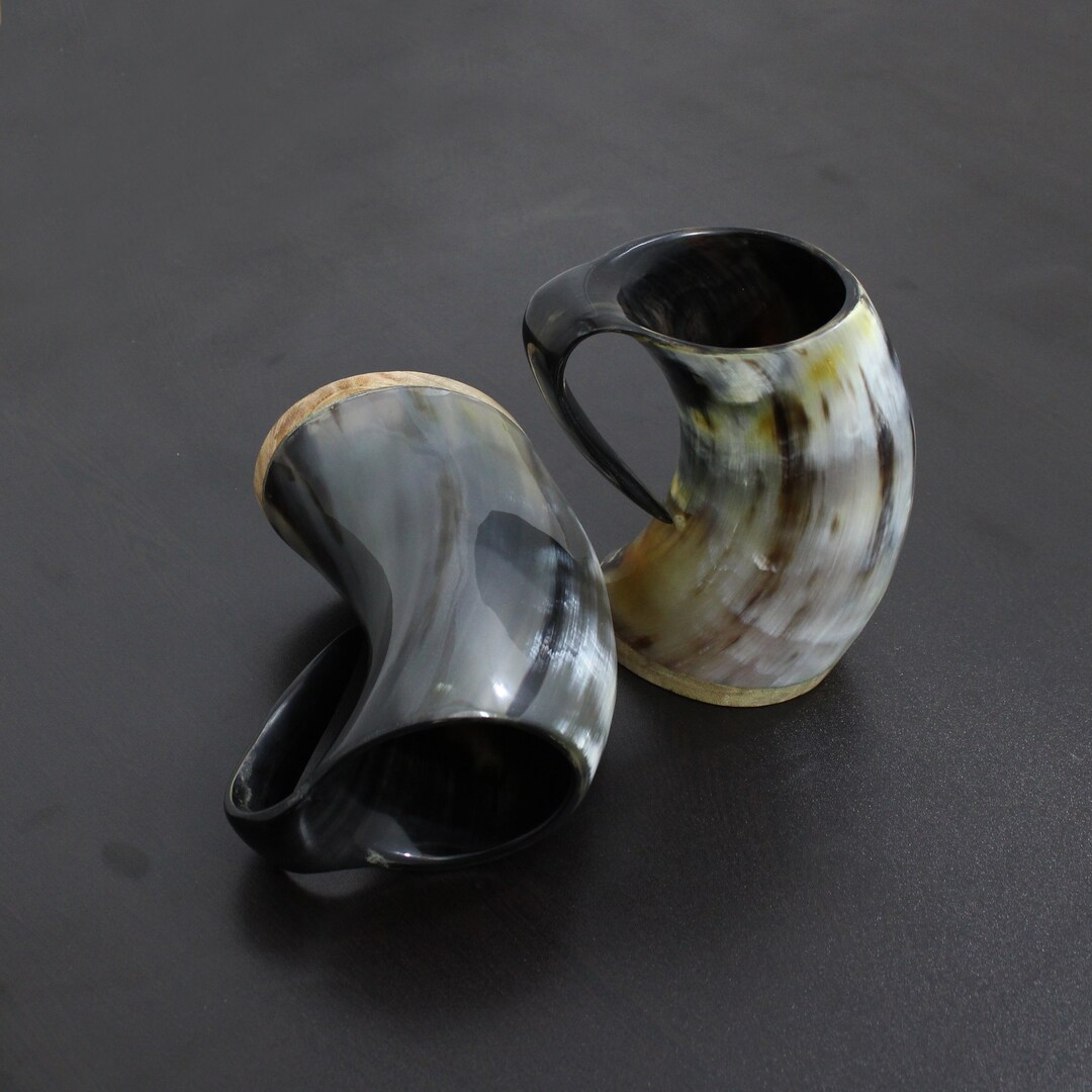 Viking Drinking Horn Mug Mead Cup Buffalo Horn Mug - Etsy