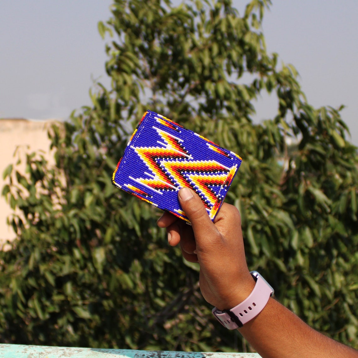 Handmade Native American Style Beaded Genuine Leather Wallet - Etsy