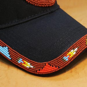 Native American Beaded Cap | Beaded Baseball Cap| Beaded Hat | Beaded ...