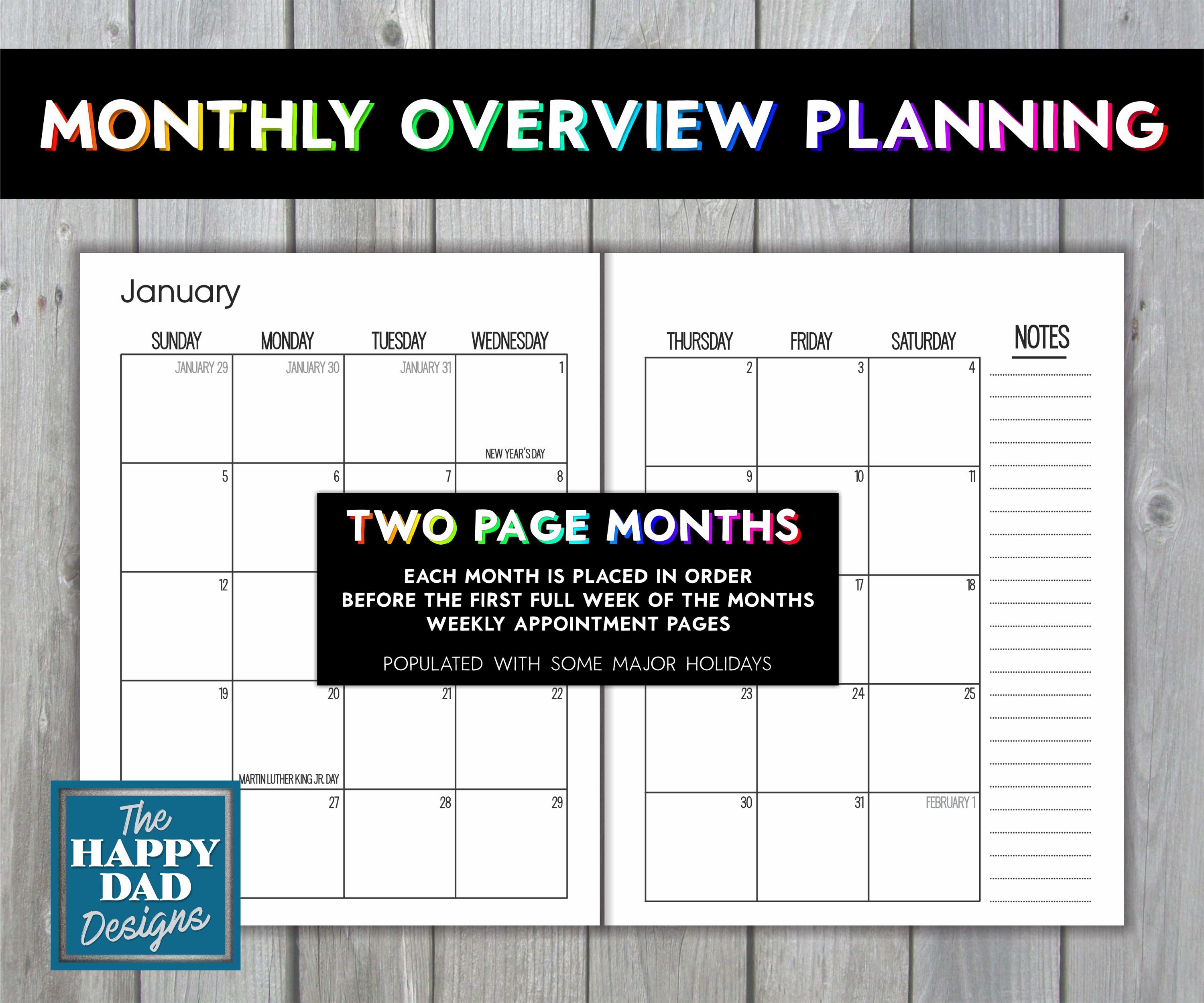 2025 NEW Colorful Rainbow Printable Planner - Digital Download, Weekly ...