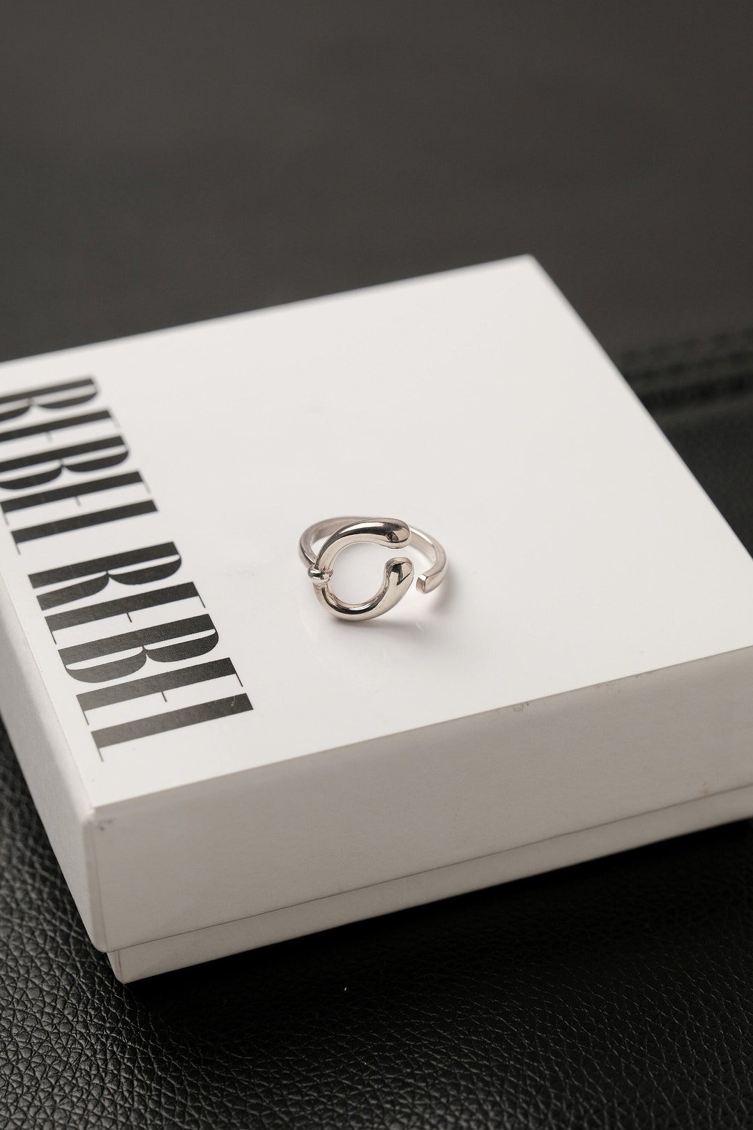 Sterling Silver Ring Abstract Silver Ring Open Circle Ring Geometric ...