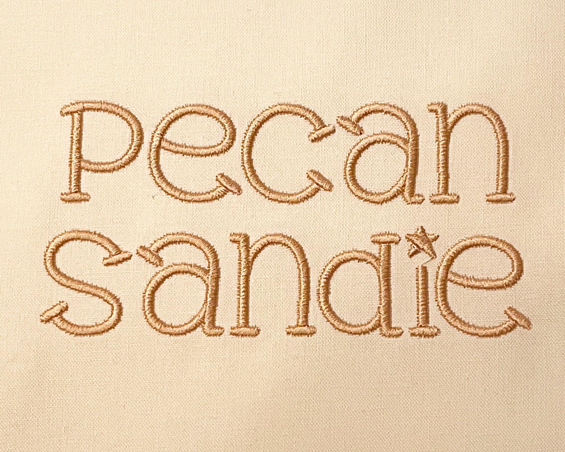 Pecan Sandie Serif Block Font Embroidery Font Alphabet; 5 Sizes ...