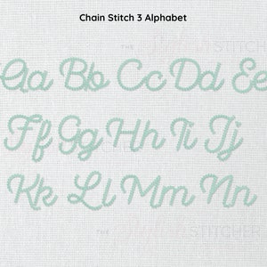 Chain Stitch Font Set 3 Cursive Embroidery Font, 7 Sizes Instant ...