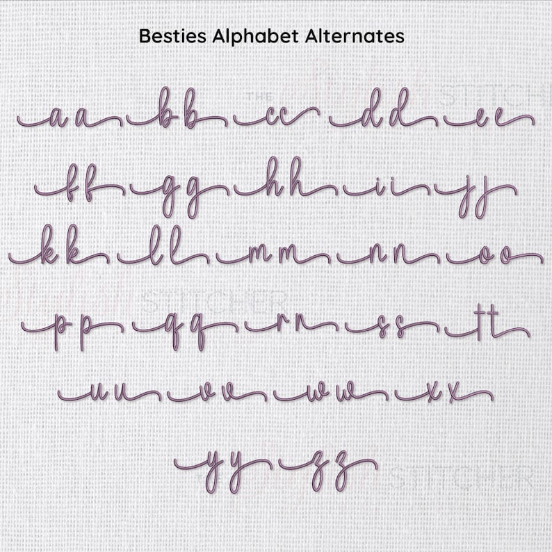 Besties 3D Puff Cursive Script Embroidery Font | Machine Embroidery ...