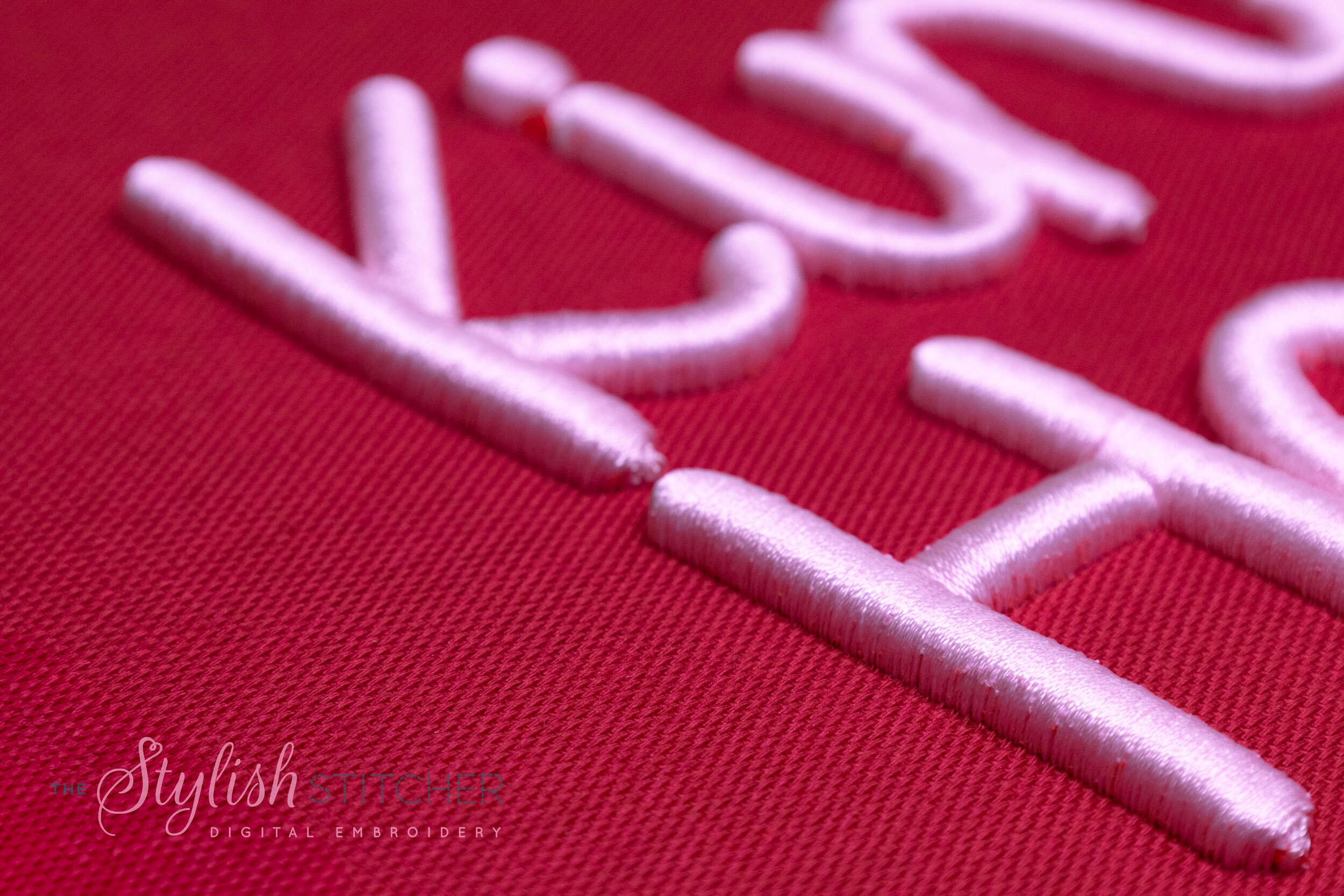 Kind Heart 3D Puff Cursive Script Embroidery Font; 6 Sizes, Instant ...