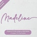 Madeline Cursive Script Embroidery Font; 5 Sizes, Instant Download BX ...