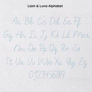 Liam & Luna Cursive Bean Stitch Embroidery Font Machine Embroidery ...