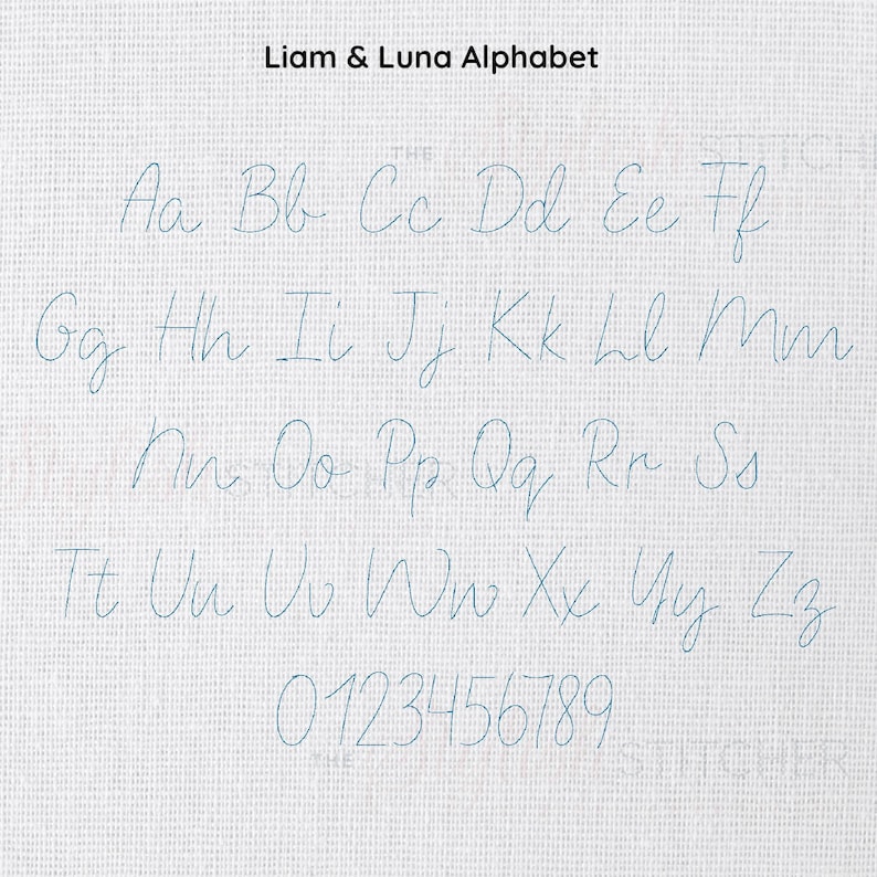 Liam & Luna Cursive Bean Stitch Embroidery Font Machine Embroidery ...