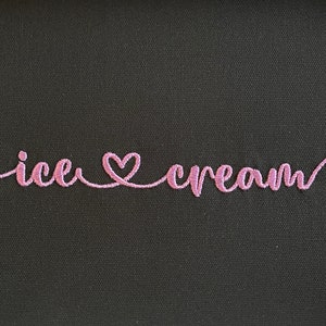 Ice Cream Cursive Script Embroidery Font; 5 Sizes, Instant Download BX ...