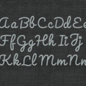 Chainmail Chain Stitch Font Cursive Embroidery Font, 6 Sizes | BX Font ...