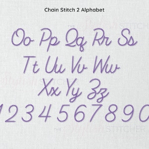 Chain Stitch Font Set 2 Cursive Embroidery Font, 7 Sizes Instant ...