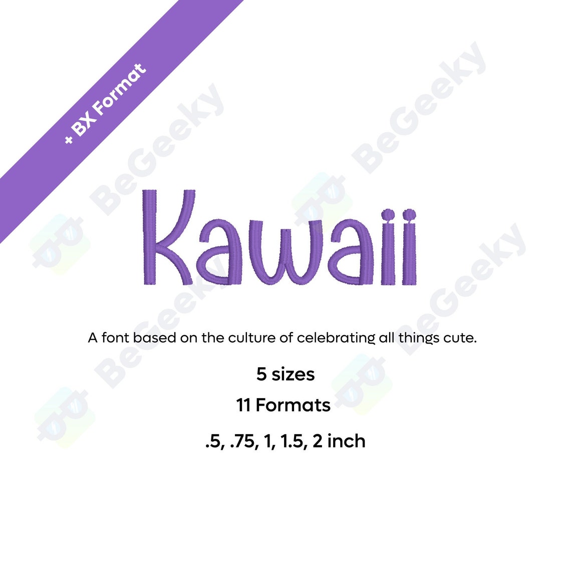 Kawaii Digital Embroidery Font Alphabet, Based on the Culture of Cute ...