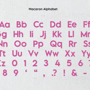 Macaron Digital Embroidery Font Alphabet | 5 Sizes | Instant Download ...