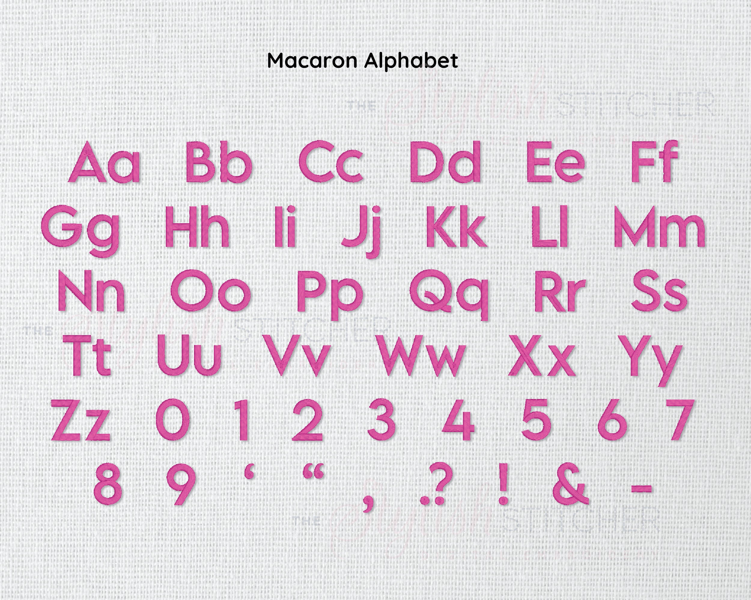 Macaron Digital Embroidery Font Alphabet | 5 Sizes | Instant Download ...
