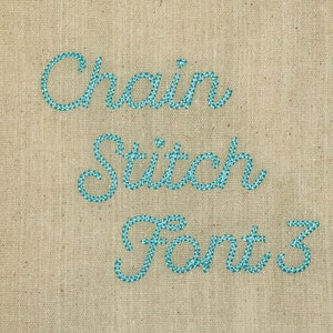 Chain Stitch Font Set 3 Cursive Embroidery Font, 7 Sizes Instant ...