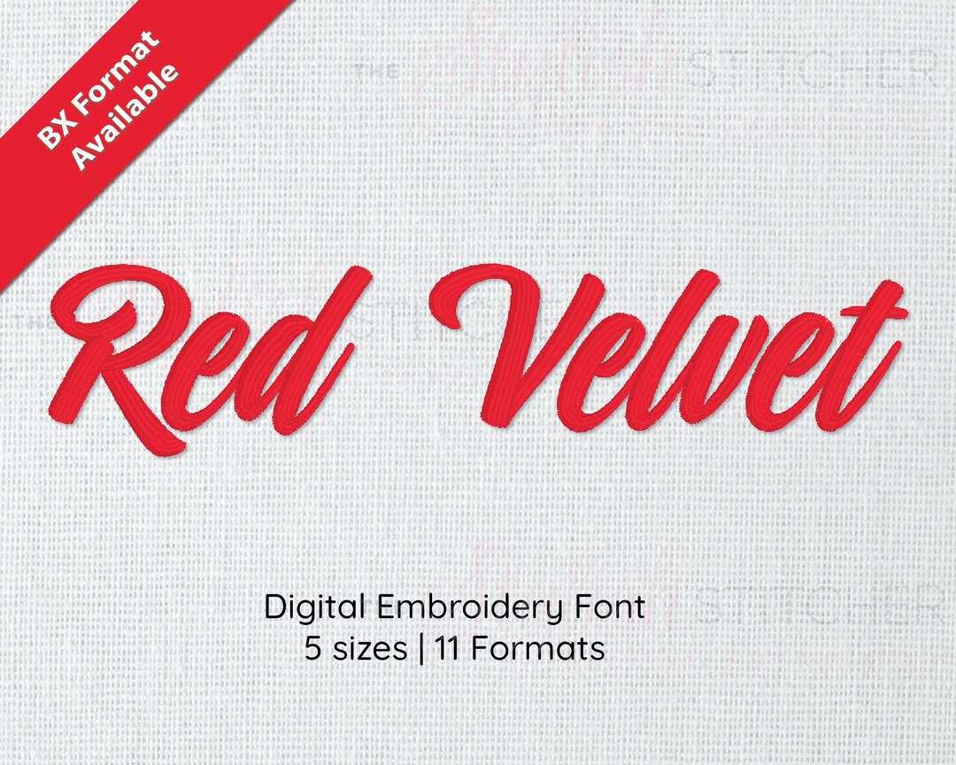 Red Velvet Cursive Script Embroidery Font Alphabet 5 Sizes - Etsy