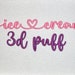 Ice Cream 3D Puff Cursive Script Embroidery Font; 6 Sizes, Instant ...