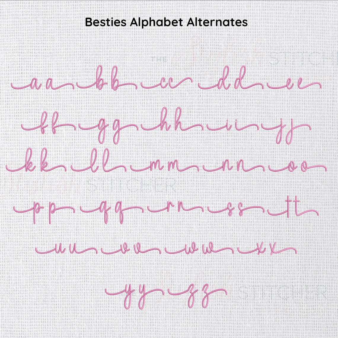 Besties Cursive Script Embroidery Font; 8 Sizes, Instant Download BX ...