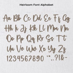 Heirloom Cursive Script Embroidery Font; 7 Sizes, Instant Download BX ...