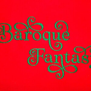 Baroque Fantasy Cursive Script Machine Embroidery Font; 6 Sizes ...