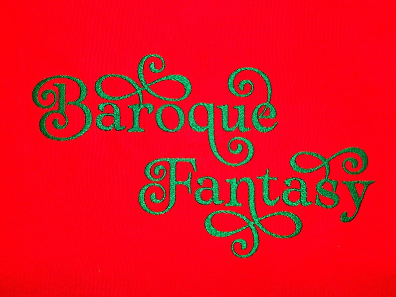 Baroque Fantasy Cursive Script Machine Embroidery Font; 6 Sizes ...