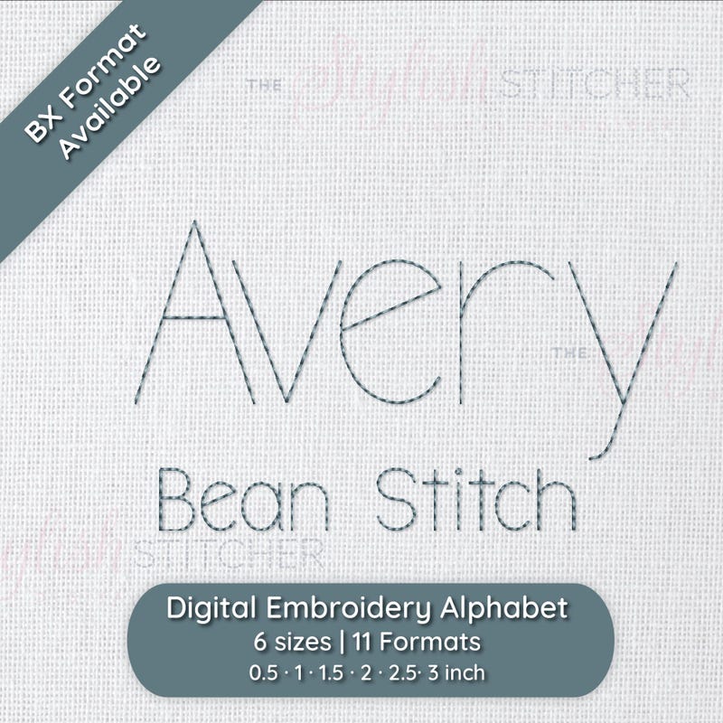 Run Stitch Fonts Block - Etsy