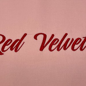 Red Velvet Cursive Script Embroidery Font Alphabet; 5 Sizes, Instant ...