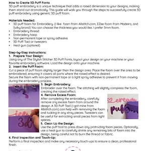 Rustic Charm 3D Puff Cursive Script Embroidery Font; 6 Sizes, Instant ...