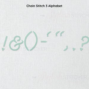 Chain Stitch Font Set 3 Cursive Embroidery Font, 7 Sizes Instant ...