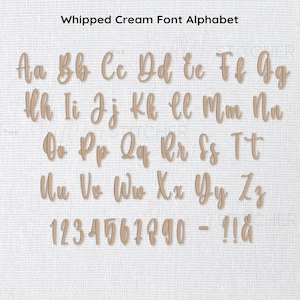 Whipped Cream Cursive Script Embroidery Font Alphabet; 5 Sizes, Instant ...