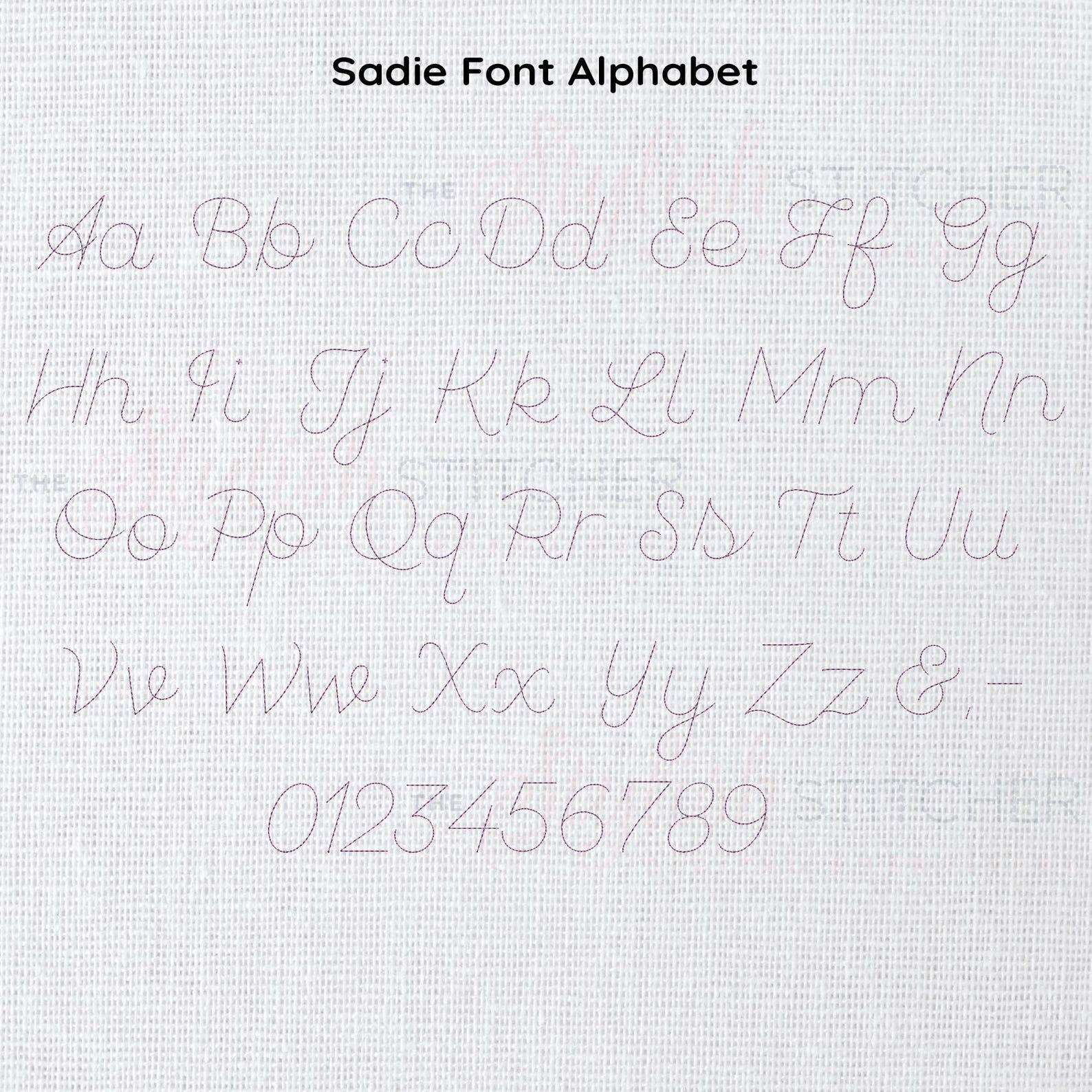 Sadie Cursive Bean Stitch Embroidery Machine Font Embroidery Alphabet ...