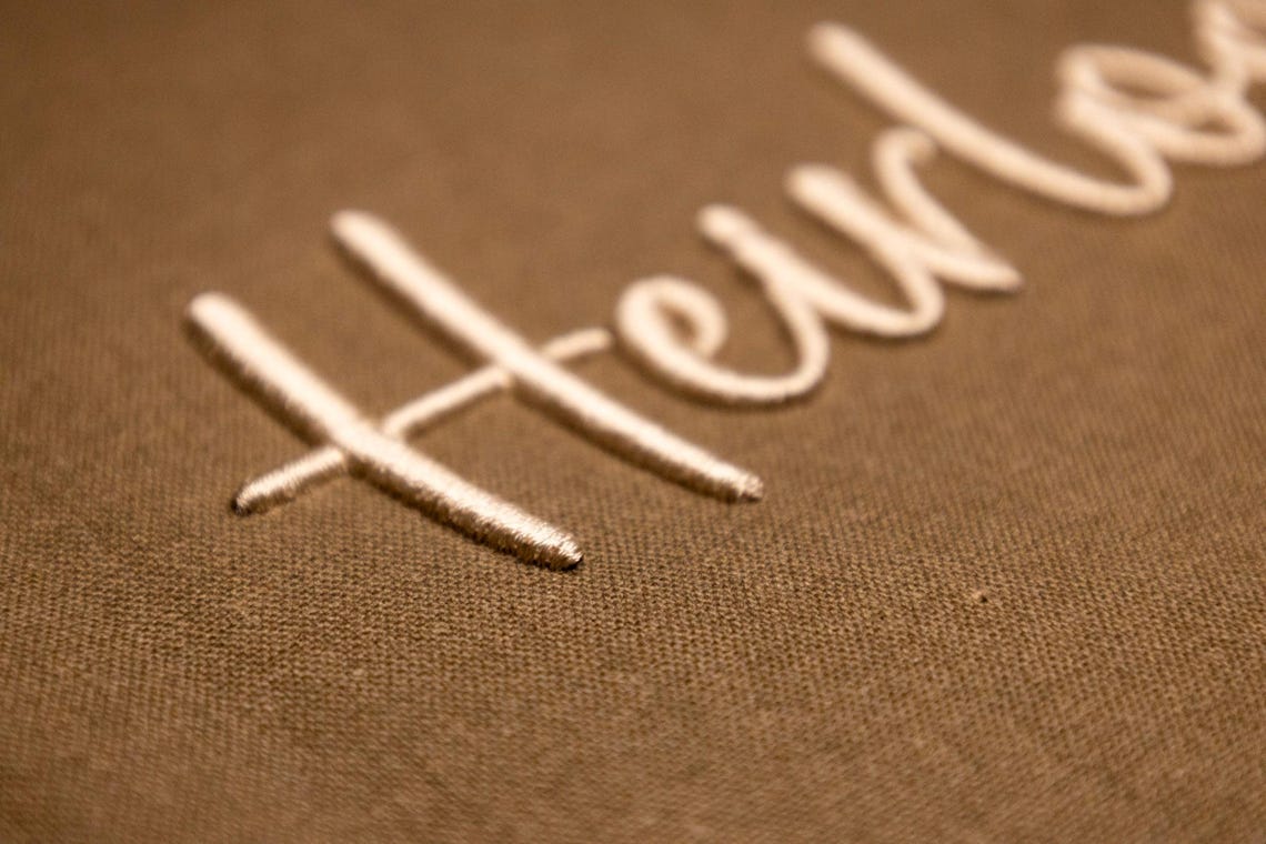 Heirloom 3D Puff Cursive Script Embroidery Font; 6 Sizes, Instant ...