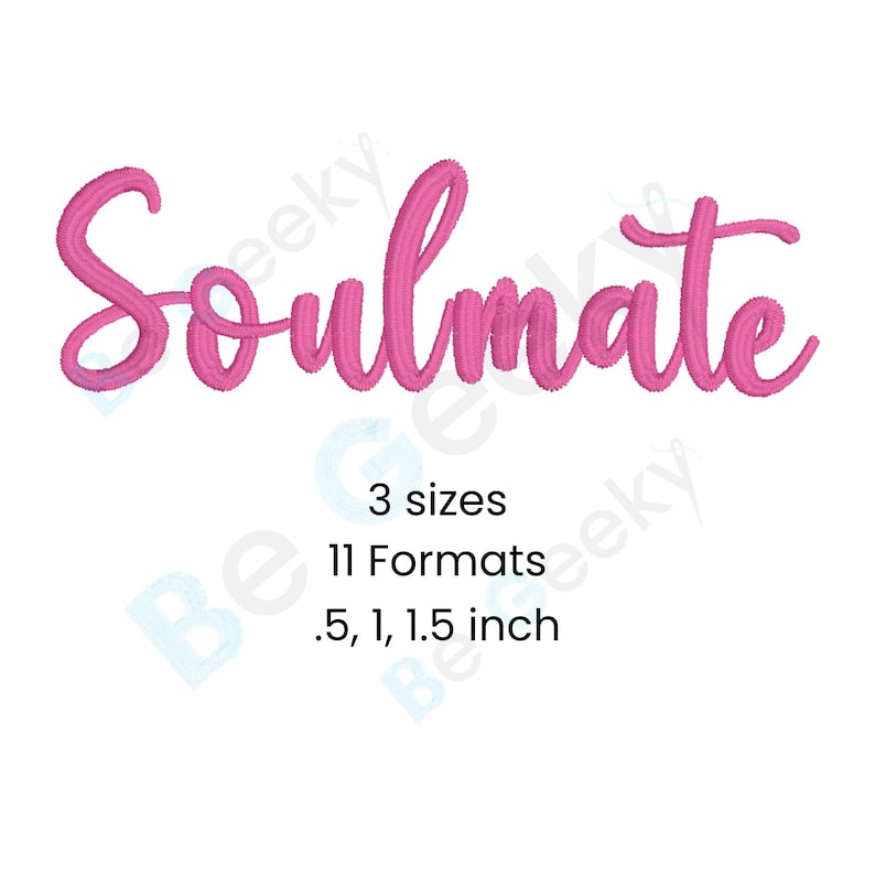 Soulmate Digital Embroidery Font Alphabet 3 Sizes Instant Download BX ...