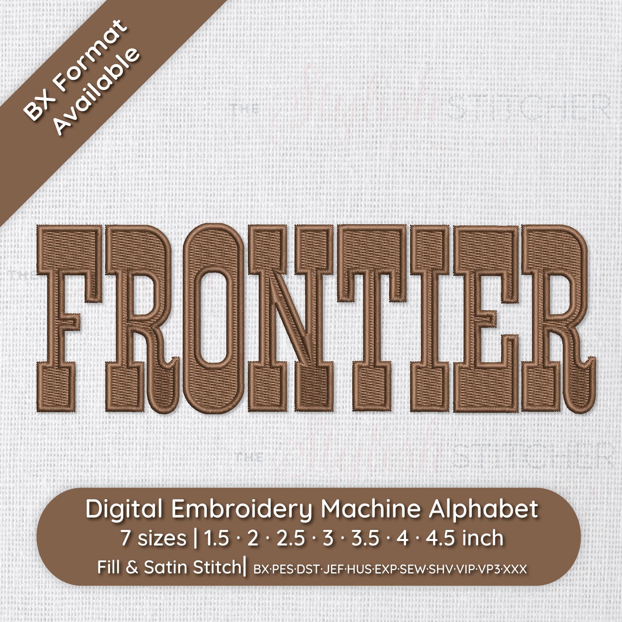 Frontier Western Embroidery Font - Instant Download Machine Embroidery ...