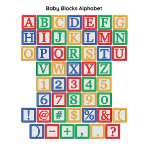 Baby Blocks Digital Embroidery Font Alphabet 6 Sizes Instant Download ...