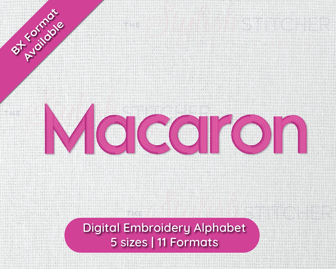 Macaron Digital Embroidery Font Alphabet | 5 Sizes | Instant Download ...
