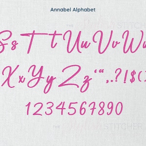 Annabel Cursive Embroidery Font; 5 Sizes, Instant Download BX Font ...