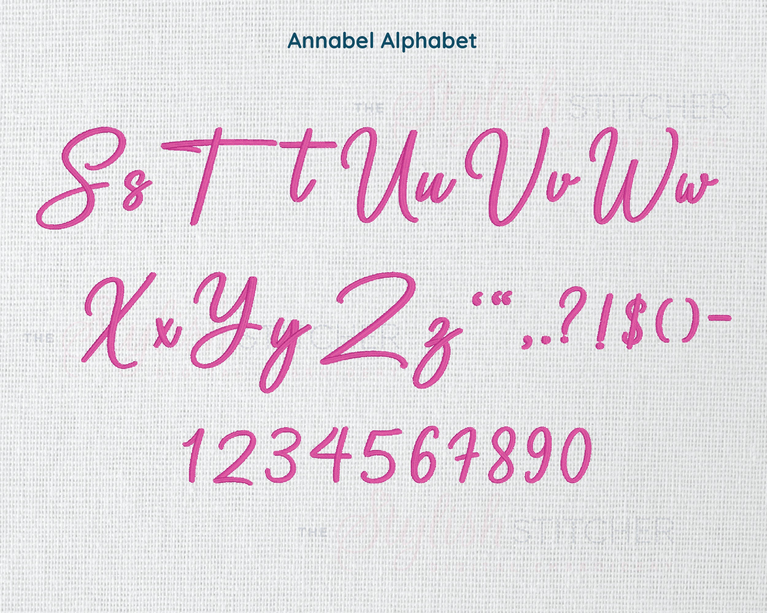 Annabel Cursive Embroidery Font; 5 Sizes, Instant Download BX Font ...