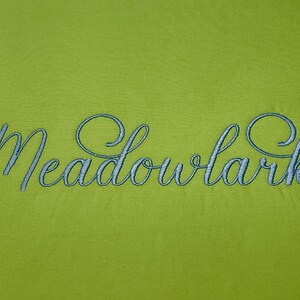 Meadowlark Cursive Script Embroidery Font Alphabet; 6 Sizes, Instant ...