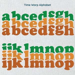 Time Warp Digital Embroidery Font Alphabet Fill Stitch | 5 Sizes ...