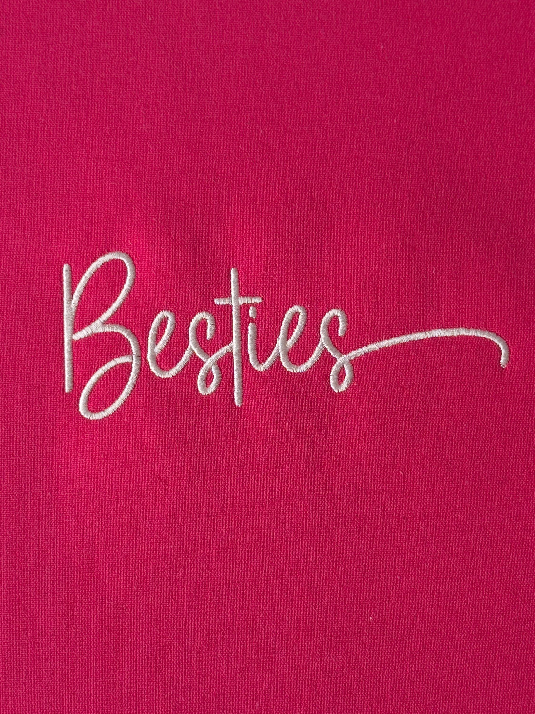 Besties Cursive Script Embroidery Font; 8 Sizes, Instant Download BX ...