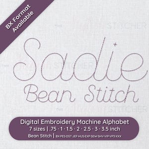 Sadie Cursive Bean Stitch Embroidery Machine Font Embroidery Alphabet ...