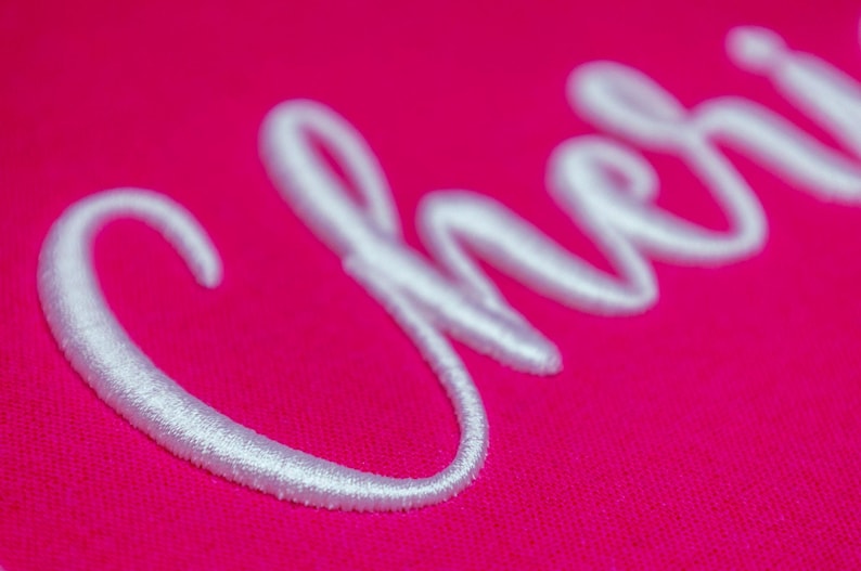 Cherish 3D Puff Cursive Script Embroidery Font; 5 Sizes, Instant ...