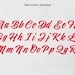 Red Velvet Cursive Script Embroidery Font Alphabet; 5 Sizes, Instant ...