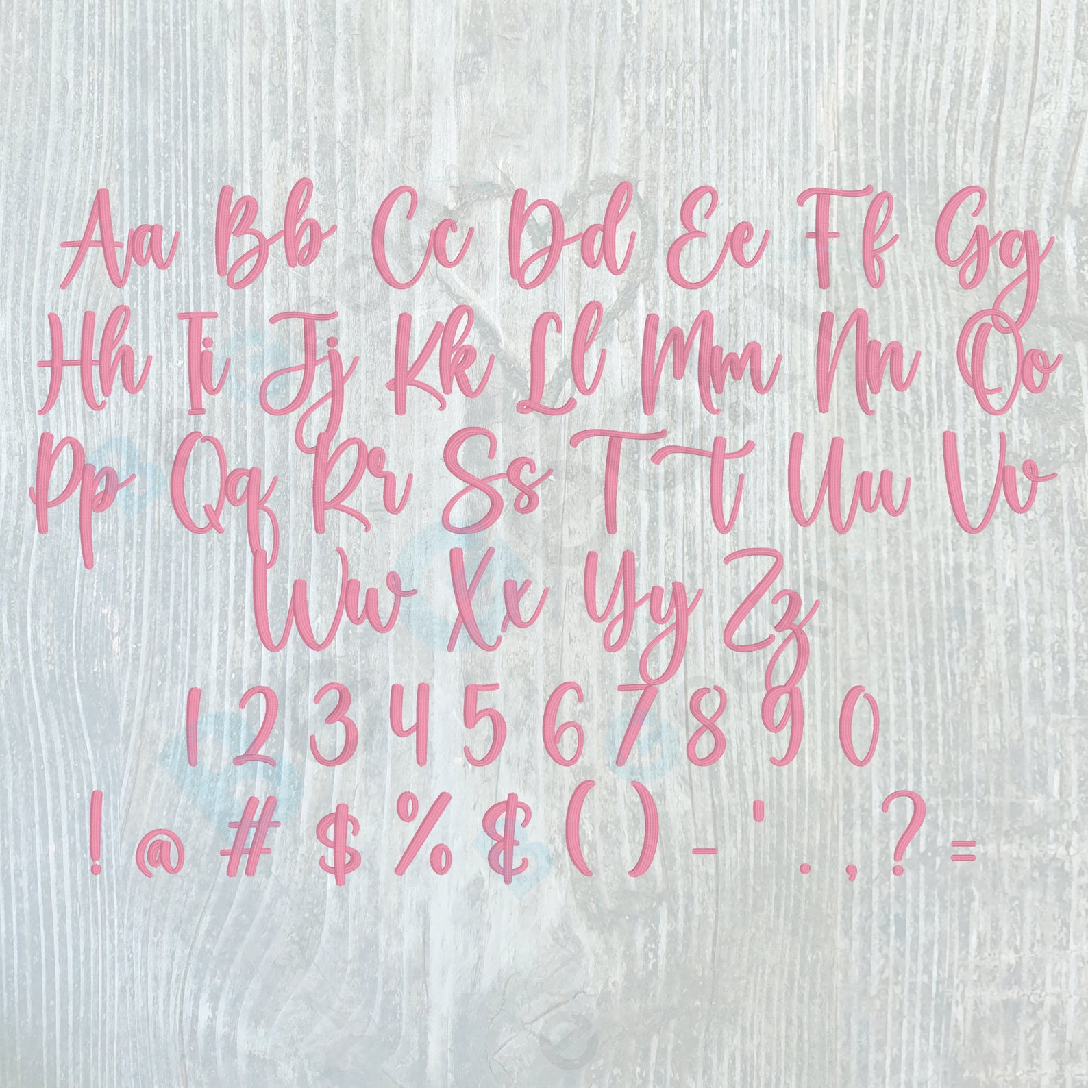 Cherish Script Digital Embroidery Font Alphabet 4 Sizes Instant ...