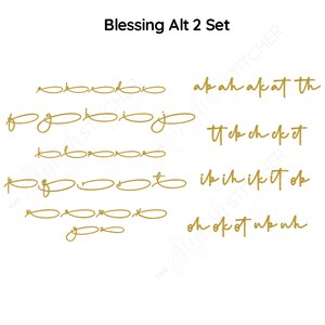 Blessing Digital Embroidery Font Alphabet Script | 2 Sets of Lower Case ...