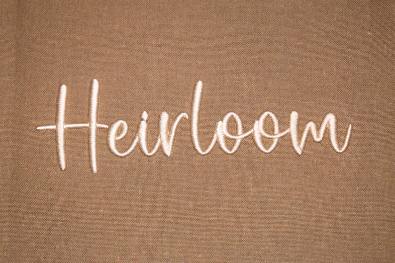 Heirloom 3D Puff Cursive Script Embroidery Font; 6 Sizes, Instant ...